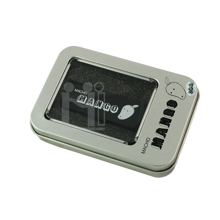 กล่องโลหะเล็ก ทรงเหลี่ยม "Macho MANGO" Flash Drive, แฟลชไดร์ฟ , PK022
