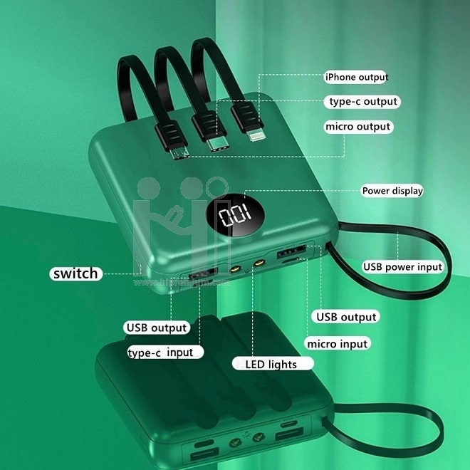 Eloop E31 ของแท้ Power bank มีสายชาร์จในตัว3สาย Eloop E31, Eloop E31 ของแท้, แบตเตอรี่สำรอง ...